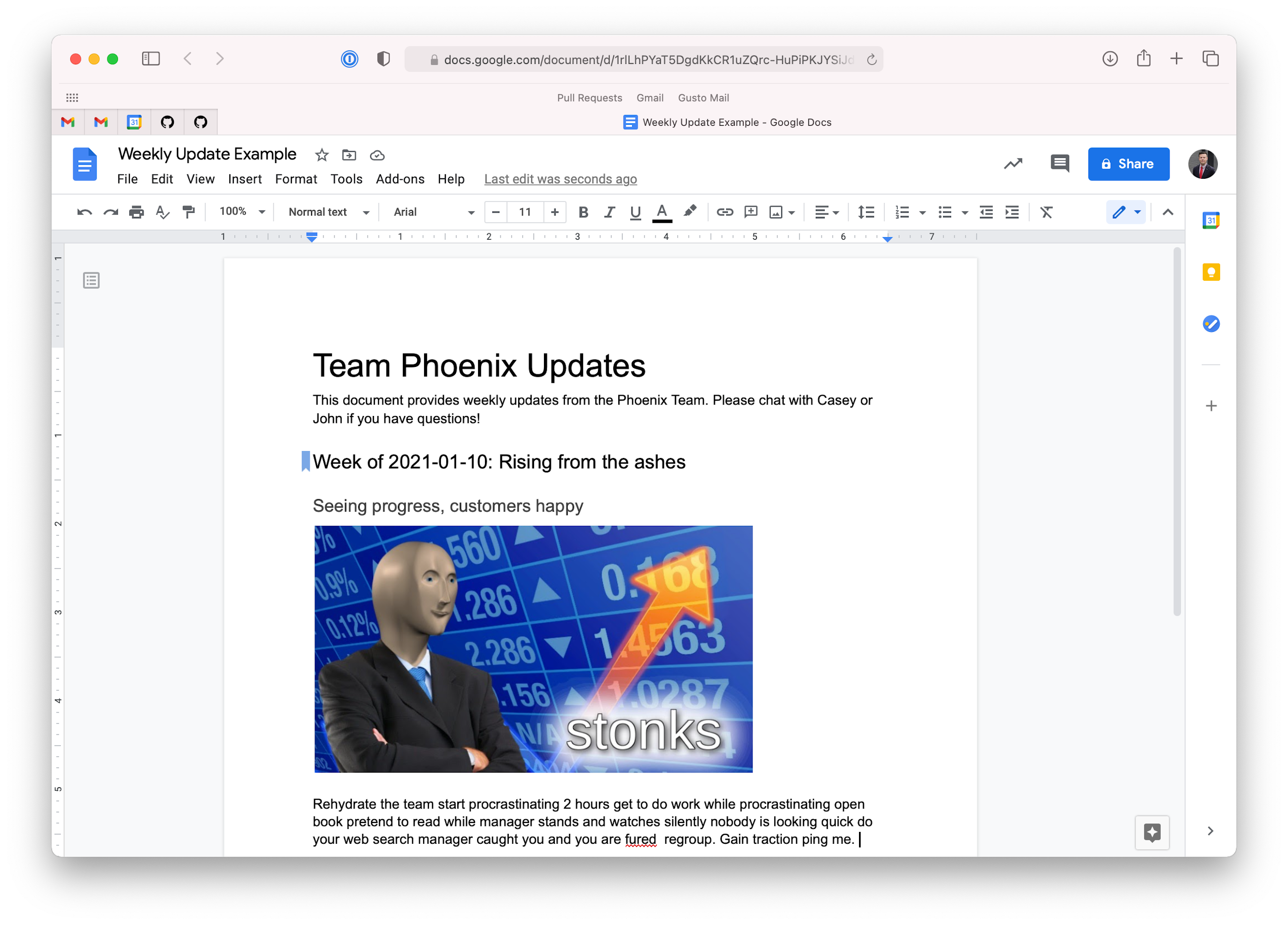 Weekly Updates